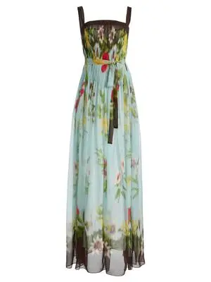 Oscar De La Renta Floral Silk Chiffon Gown - Multi