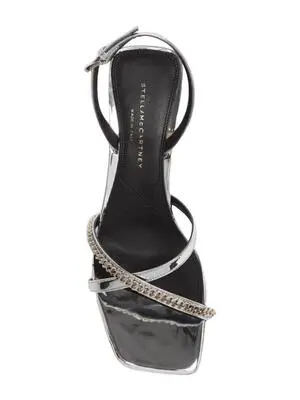Stella McCartney 65mm Elsa Metallic Sandals - Silver