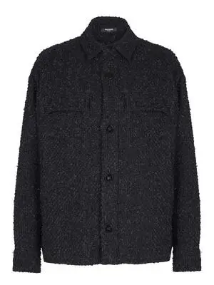 Balmain Monogram Tweed Overshirt - Black