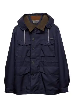 Prada Cotton Hooded Jacket Navy