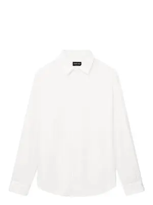 Giorgio Armani Hammered Silk Satin Shirt - White