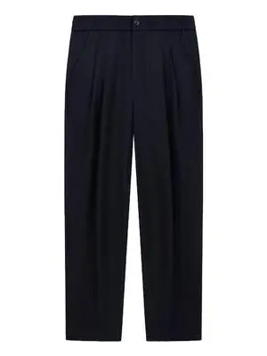 Giorgio Armani Chevron Viscose Twill Two-pleat Trousers - Black