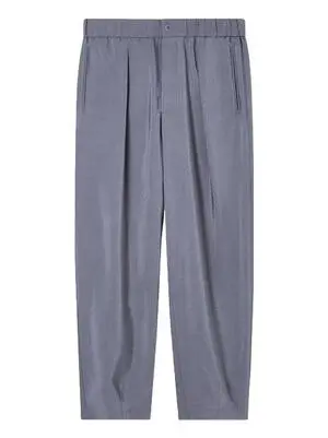Giorgio Armani Washed Silk-blend Trousers - Natural