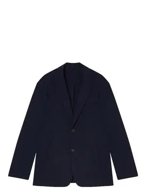 Emporio Armani Stretch-nylon Single-breasted Blazer - Navy