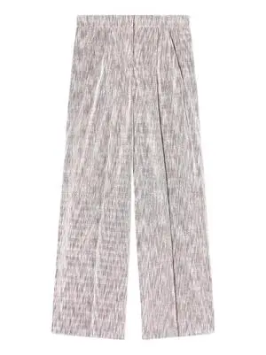 Giorgio Armani Chevron Jersey Trousers With Pleats - Brown