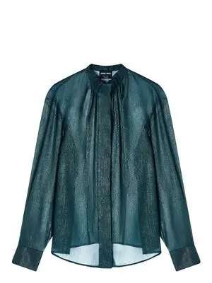 Giorgio Armani Silk Creponne Shirt - Green