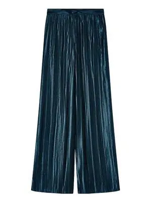 Giorgio Armani Pleated Satin Trousers - Green