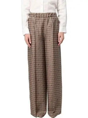 Max Mara Max Mara Vischio Silk Paisley Palazzo Trousers Brown