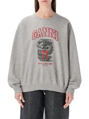 GANNI Crewneck Sweatshirt - Grey