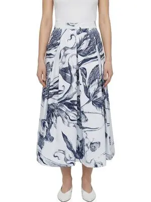 Erdem Floral Print Midi Skirt - White 1