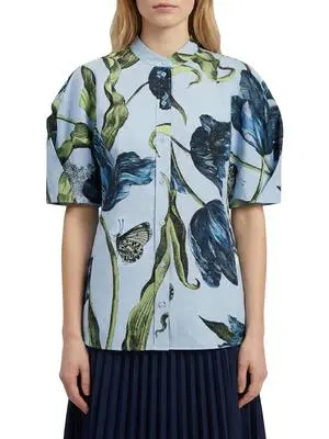 Erdem Printed Shirt - Gnawed Blue