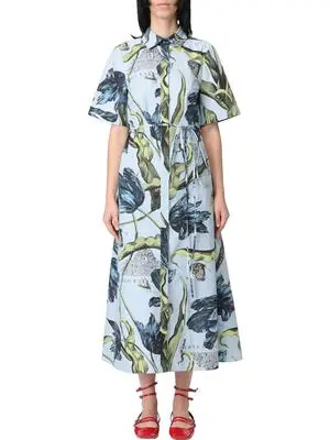 Erdem Printed Shirt Dress Blue