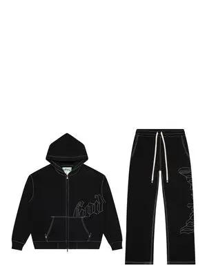 GODSPEED Logo Stitched Sweatsuit - Black