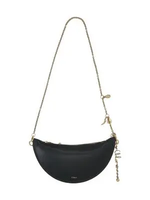 Chloé Leather Crossbody Bag With Chain Strap - Black