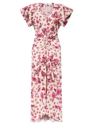 Isabel Marant Terenae Printed Long Dress - Pink