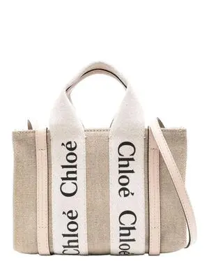 Chloé Woody Mini Canvas Tote - Pink