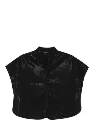 Emporio Armani Studded Cropped Top - Black