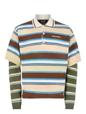 Dsquared2 Striped Long-sleeves Polo Shirt - Neutrals