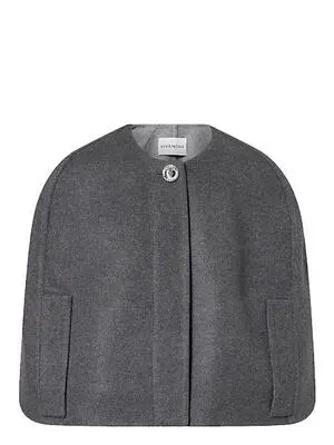 Givenchy Wool And Cashmere-blend Cropped Cape - Dark Grey/grey