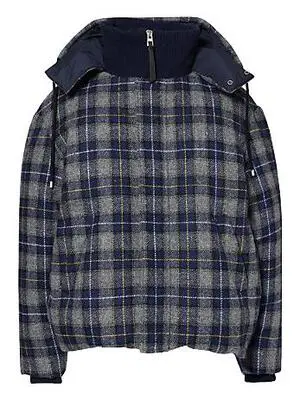 Loewe Hooded Wool Puffer Jacket - Dark Navy Blue