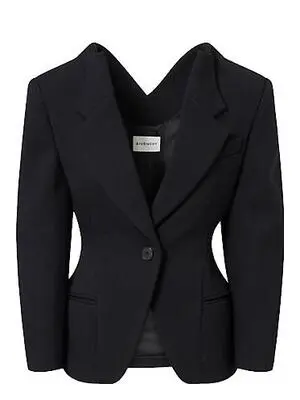 GIVENCHY Single-Breasted Cinched-Waist Wool-Blend Jacket
