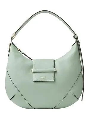 JIMMY CHOO Bar Hobo Small Leather Shoulder Bag - Verde/shiny Gold