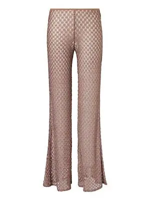 Missoni Raschel Lace Flared Rayon-blend Trousers - Brown