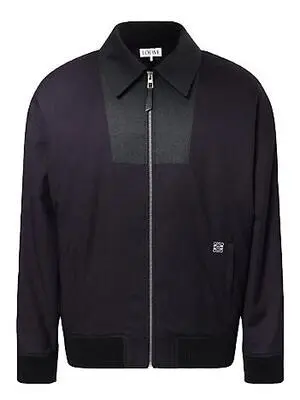 Loewe Anagram Regular-fit Wool Tracksuit Jacket - Navy/grey