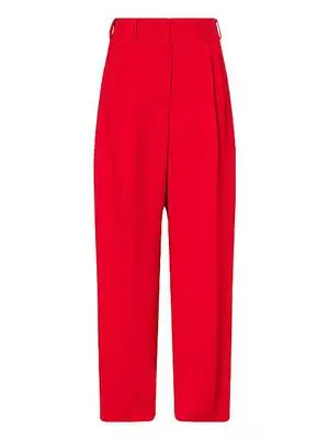 Givenchy Double-pleated Crepe-woven Trousers - Dark Red