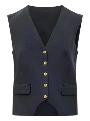 Pinko Button Detailed Vest - Blue