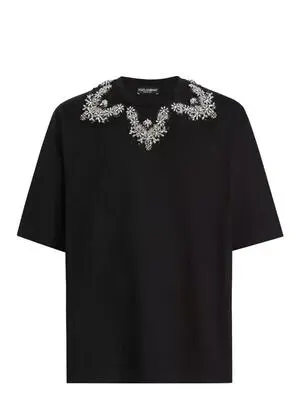 Dolce & Gabbana Embellished Crew-neck T-shirt - Black