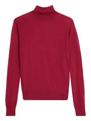 JOSEPH Cashmere Mock-neck Pullover Sweater - Ruby