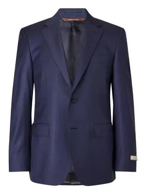 Canali Puppytooth Wool Suit Jacket - Blue