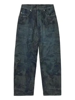 Balenciaga Wide-leg Camouflage-print Jeans - Blue