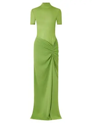 Christopher Esber Fusion Jersey And Crepe Maxi Dress - Green
