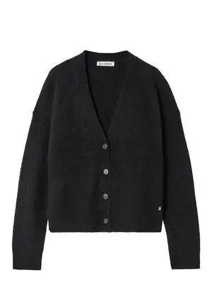 Eterne Walt Embellished Brushed Cashmere-blend Cardigan - Black