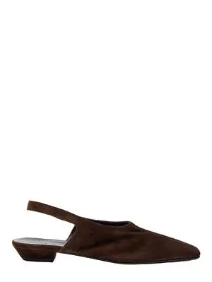 Khaite Cecilia Suede Slingback Flats - Brown
