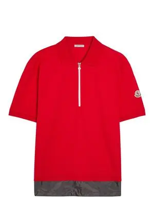 Moncler Logo-appliquéd Piqué Cotton Polo Shirt - Red