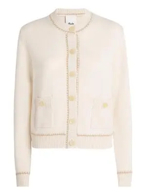 ALLUDE Wool-cashmere Button-up Cardigan - Beige