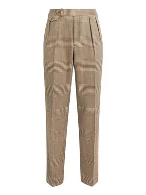 Polo Ralph Lauren Silk-blend Glen Plaid Trousers - Brown