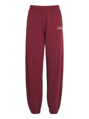 SPORTY & RICH Cotton Soho Sweatpants - Burgundy
