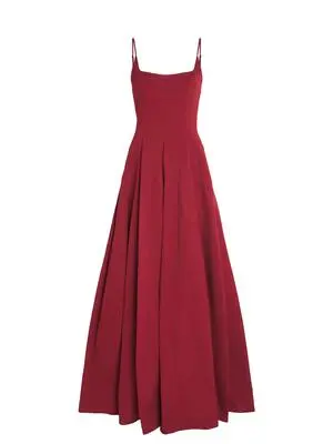 Staud Joy Cotton-blend Maxi Dress - Red