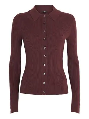 Paige Jayde Ribbed Sweater Top - Burgundy
