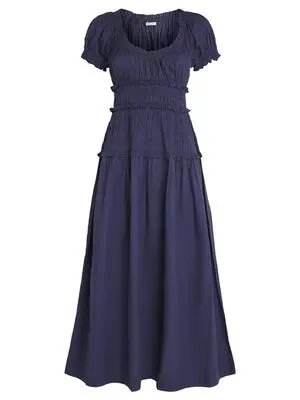 DÔEN Organic Cotton Leanne Midi Dress - Navy