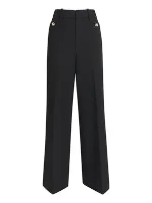 FRAME Wide-leg Palazzo Trousers - Black