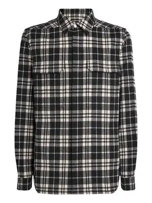 Rick Owens Cotton Check Overshirt - Black