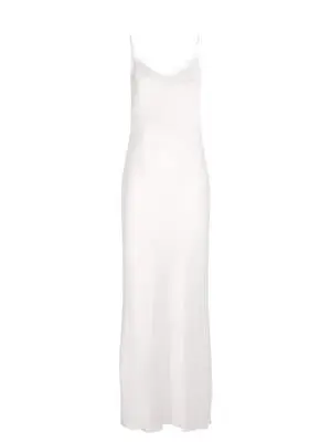 TORLOWEI Silk Lace-trim Maxi Slip Dress - White