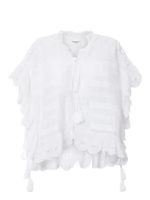 MARANT ETOILE Floral Lace Top - White
