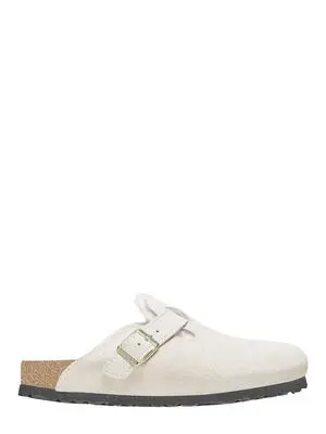 BIRKENSTOCK Boston Shearling Suede Clogs - Antique White