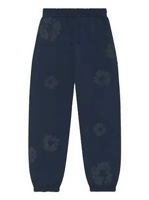 DENIM TEARS Mono Cotton Wreath Sweatpants - Navy Blue